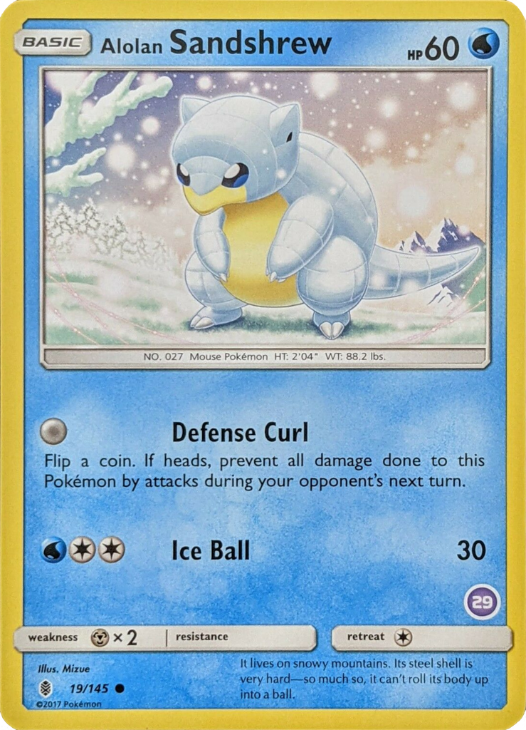 Alolan Sandshrew (19/145) (Deck Exclusive #29) [Sun & Moon: Trainer Ki